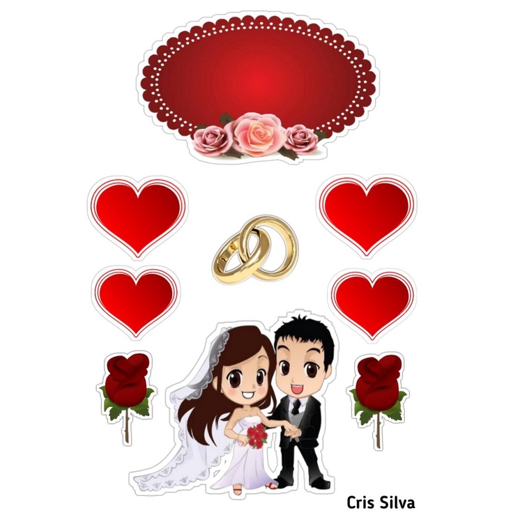 Topo De Bolo CASAMENTO Topper Vários Temas Papel glossy 180g Foto Alta ...