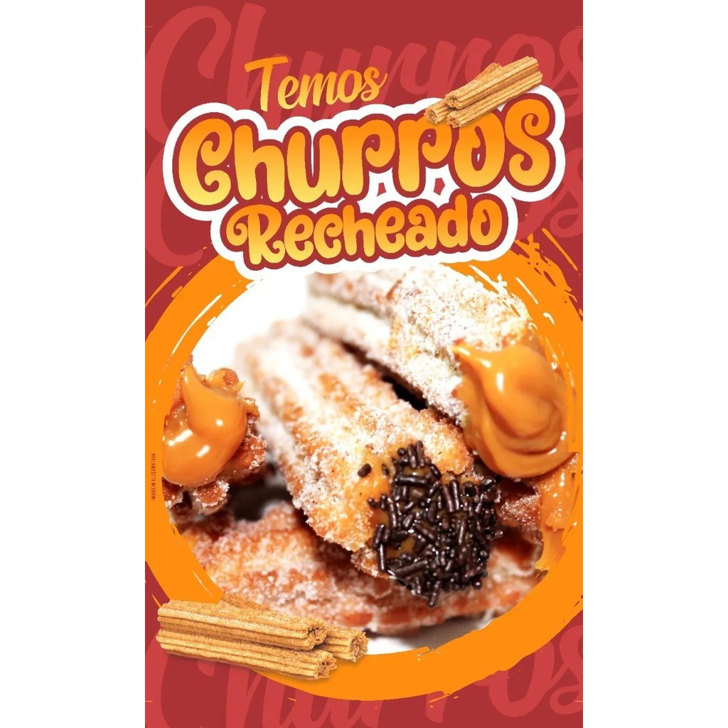 Banner Churros Recheado 65x100 Lona | Shopee Brasil