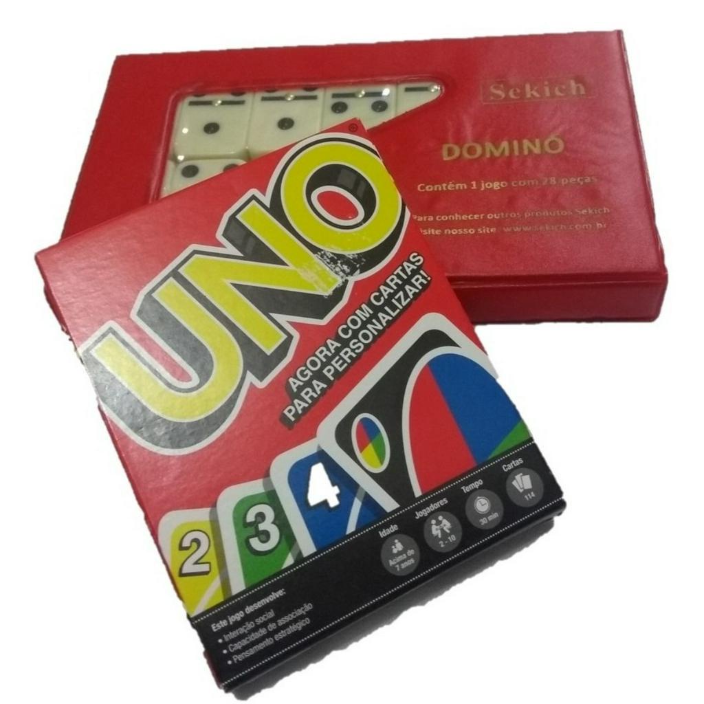 Kit Domino Profissional 28 Pecas + Jogo de Carta Uno Copag | Shopee Brasil