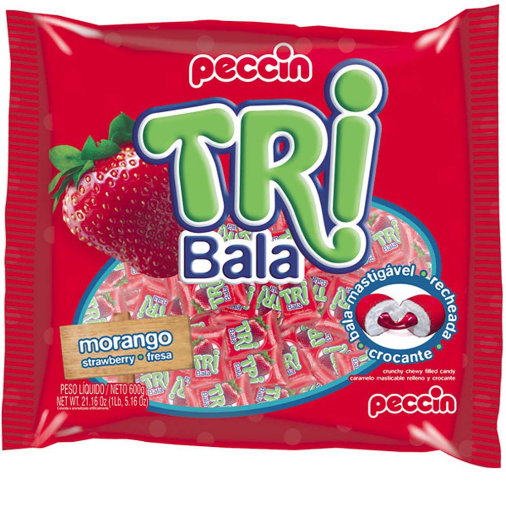 Bala Recheada Tri Bala 500gr - Peccin- Escolha o seu sabor preferido ...