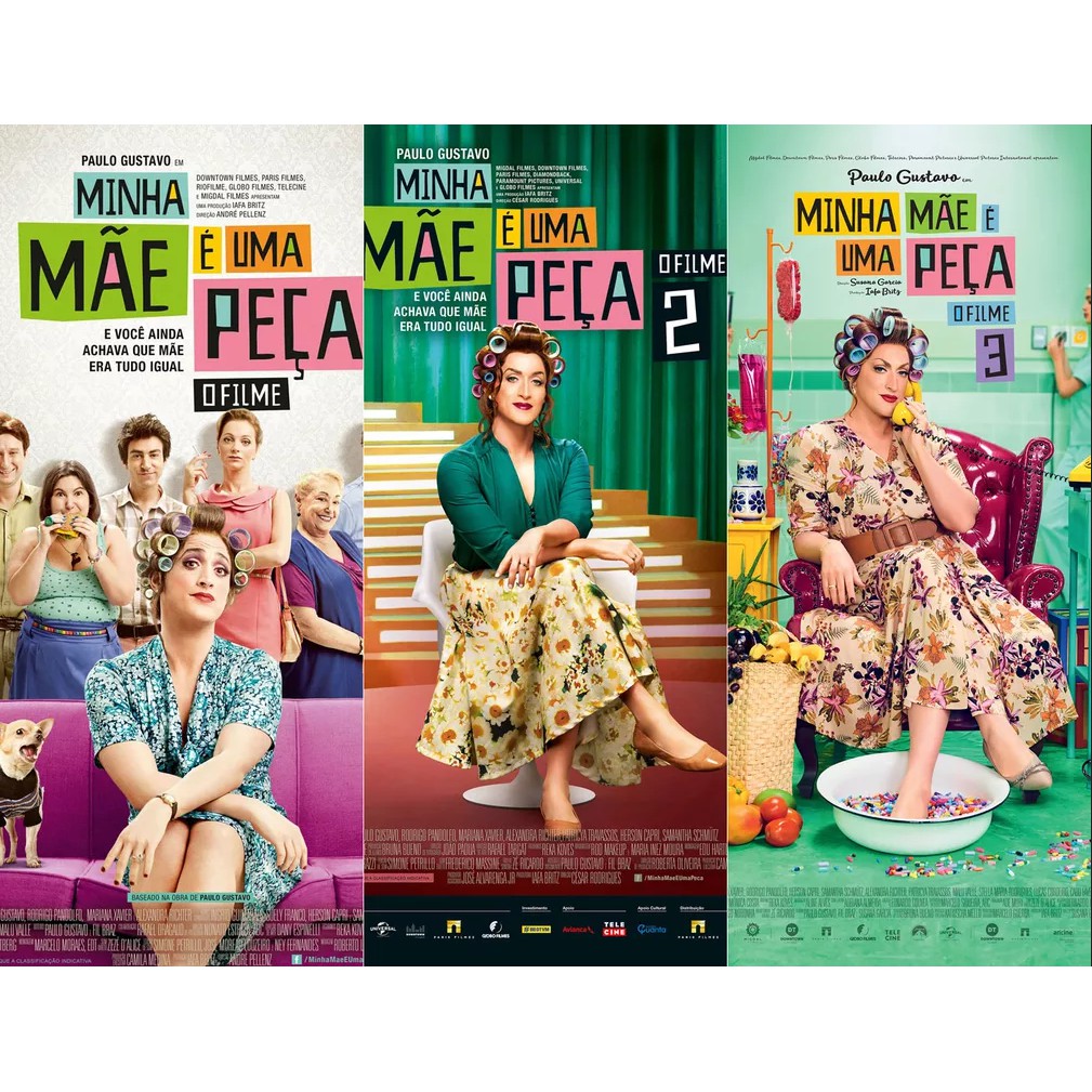 Coleção Dvds Filmes Minha Mãe é Uma Peça 1 2 3 Paulo Gustavo