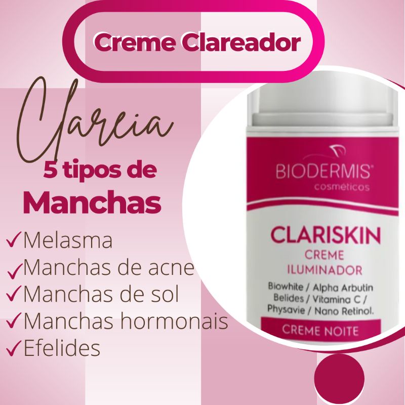 CLARISKIN 30g-Creme Clareador de Manchas:MELASMA-Manchas de Acne, entre ...