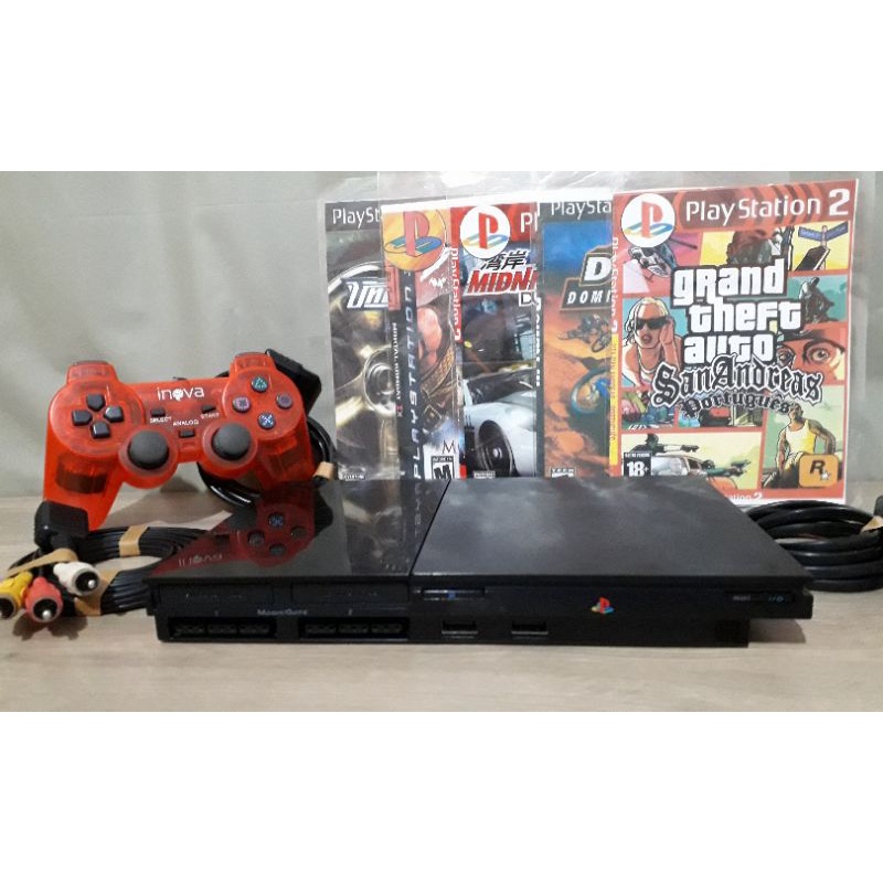 Playstation 2, Ps2 slim completo com controle, cabos e jogos tudo funcionando perfeitamente ...