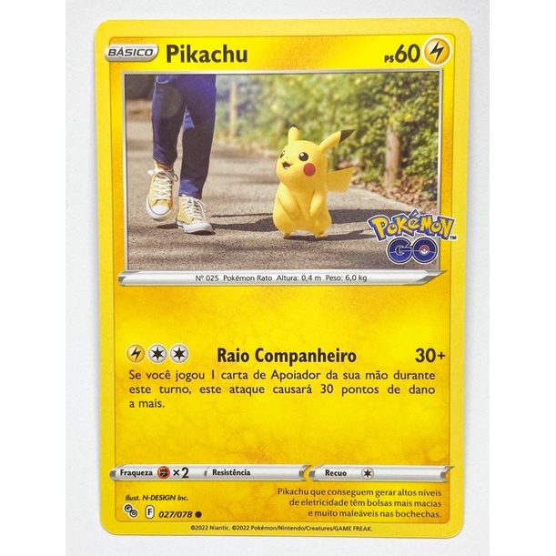 Carta 027/078 Pokémon TCG Original Copag Card Pikachu Pokémon Go ...