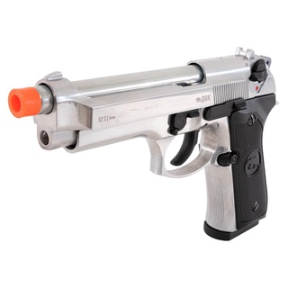 Pistola de Airsoft QGK a Gás GBB Green Gás 92 A2 Silver QGK Blowback ...