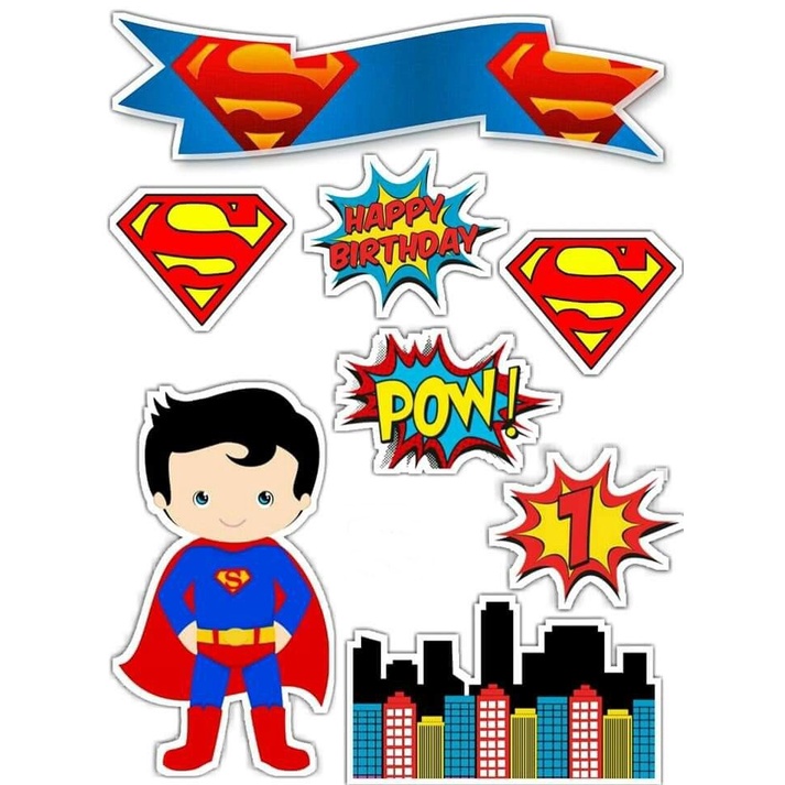 Topo/ Topper de bolo SUPER HOMEM (Apenas arte e impressão)(Ler ...