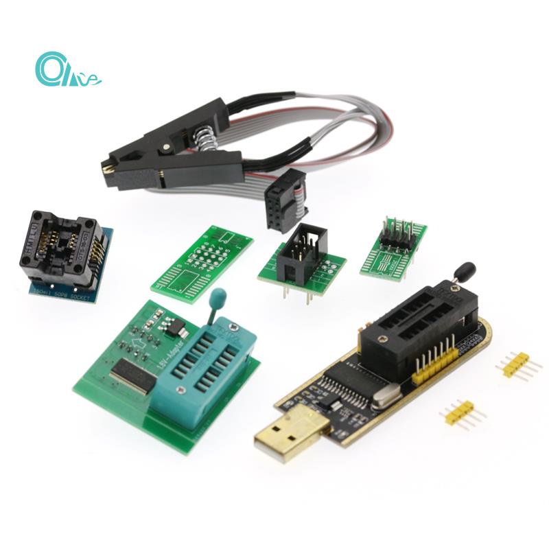 CH341A USB Programmer ule + SOIC8 SOP8 Test Clip + 1.8V Adapter ...