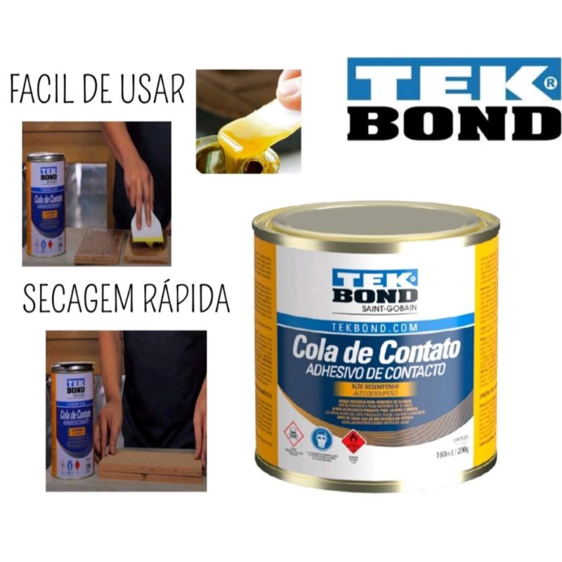 Cola de contato tradicional sapateiro artesanato 200g e 400g tekbond ...