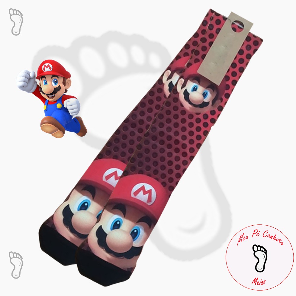 Meia Super Mario Bros Geek Ciclismo Gamers Vídeo Game Retro Crossfit ...