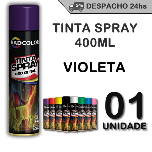Tinta Spray Violeta Uso Geral Automotivo 400ml Radcolor - Escorrega o Preço