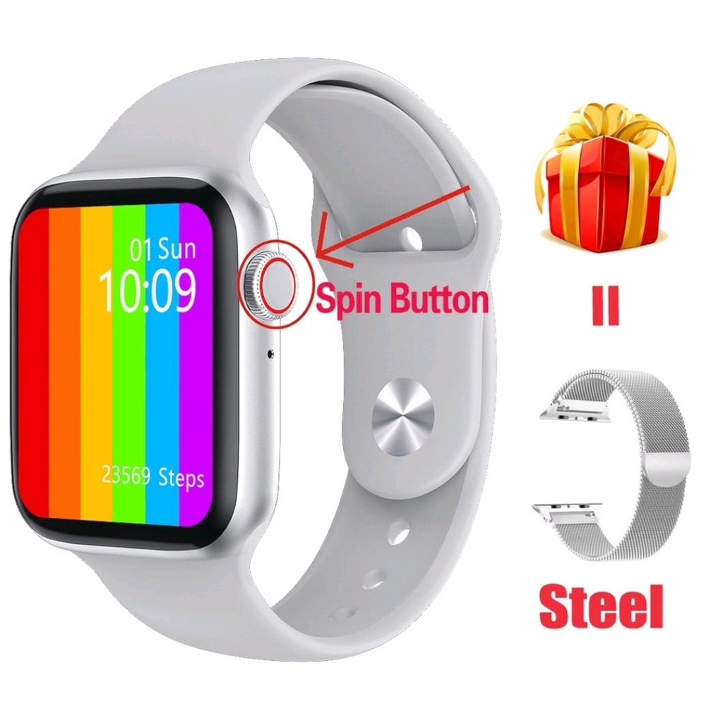 Kit 1 Relógio Inteligente SmartWatch W26 Tela Infinita Branco Android ...