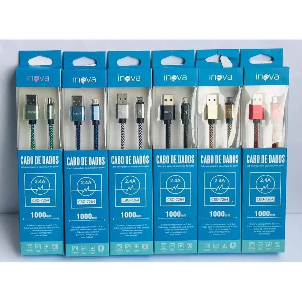 Cabo Inova Original USB V8 Carga Rápida Alta Qualidade | Shopee Brasil