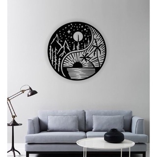 Quadro Sol e Lua REDONDO 29x29 Decorativo Vazado MDF 3mm | Shopee Brasil