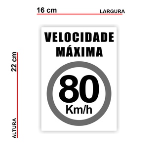 Adesivo Velocidade Maxima Controlada Permitida 80km/h | Shopee Brasil