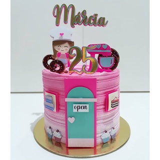 Topo de Bolo Personalizado Confeiteira/cozinheira /Topper de Bolo ...