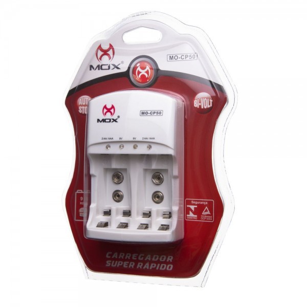 Carregador De Pilhas 2aa/aaa E Baterias 9v Dc 55ma | Shopee Brasil