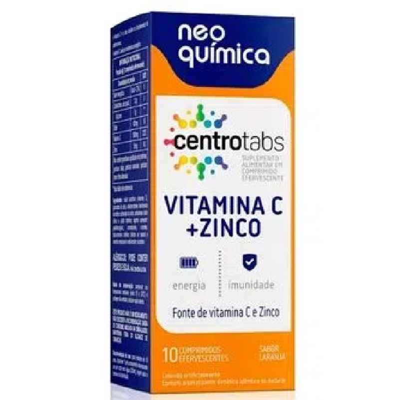 Vitamina C + Zinco C/10 Comprimidos Efervecentes - Centrotabs | Shopee ...