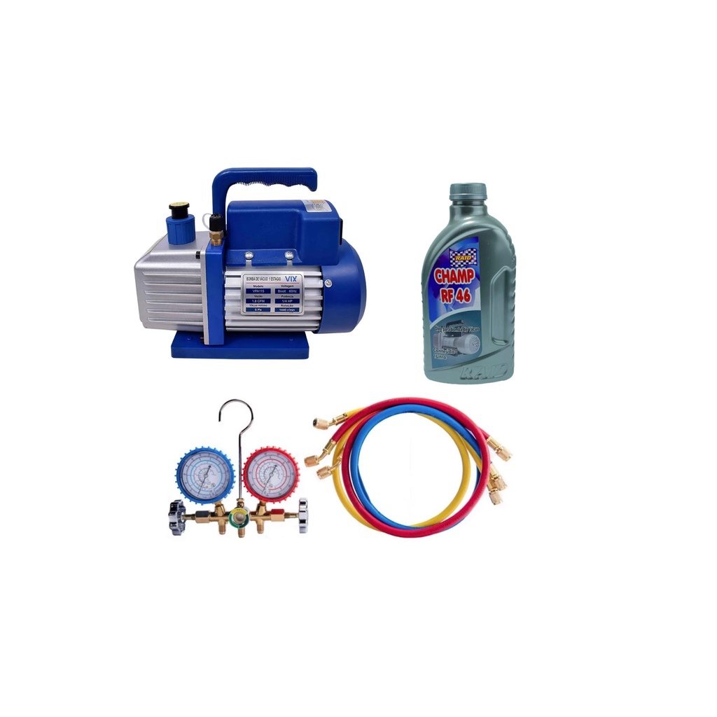 Kit Bomba De Vácuo 1,8cfm Bivolt Manifold Óleo - Escorrega o Preço