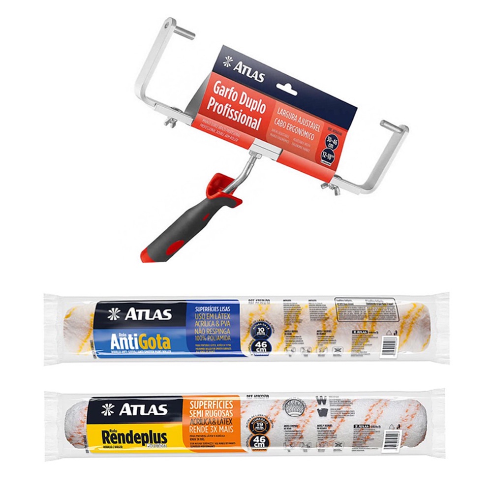 Rolo para pintura de lã grande duplo 46cm e Garfo duplo ATLAS venda ...