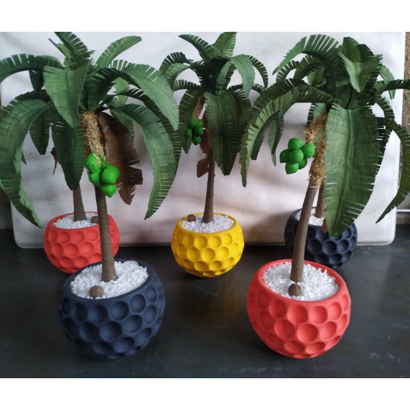 Arranjo Artificial Vaso Ball c/ Mini Coqueiro - Detalhes | Shopee Brasil