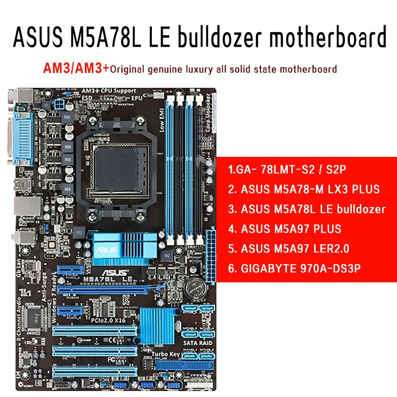 Motherboard ASUS M5A78-M LX3 PLUS/M5A78L LE bulldozer M5A97 LER2.0/G ...