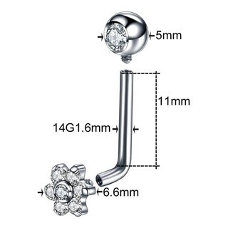 Piercing Intimo Genital Christina Flor Pedra Zirconia 100% Titanio ...