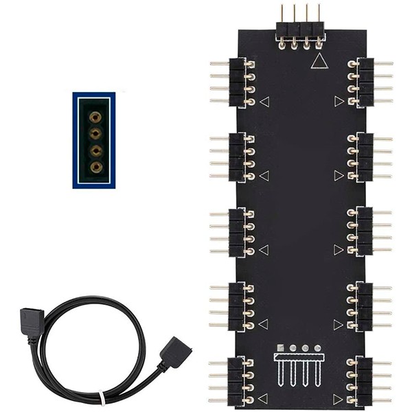 Hub Rgb 12v 4pin 10 Saidas - Aura Sync Rgb Fusion Msi Asrock - Desconto ...