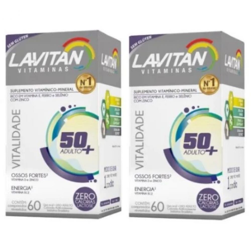 Kit Cimed com 2 Lavitan Vitalidade 50+ C/60 Comprimidos Cada | Shopee ...