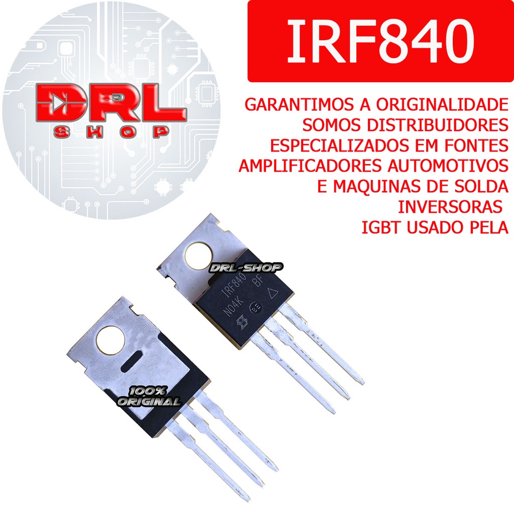 Kit 2 Irf840 Transistor Mosfet IRF840 irf840 100% Original | Shopee Brasil