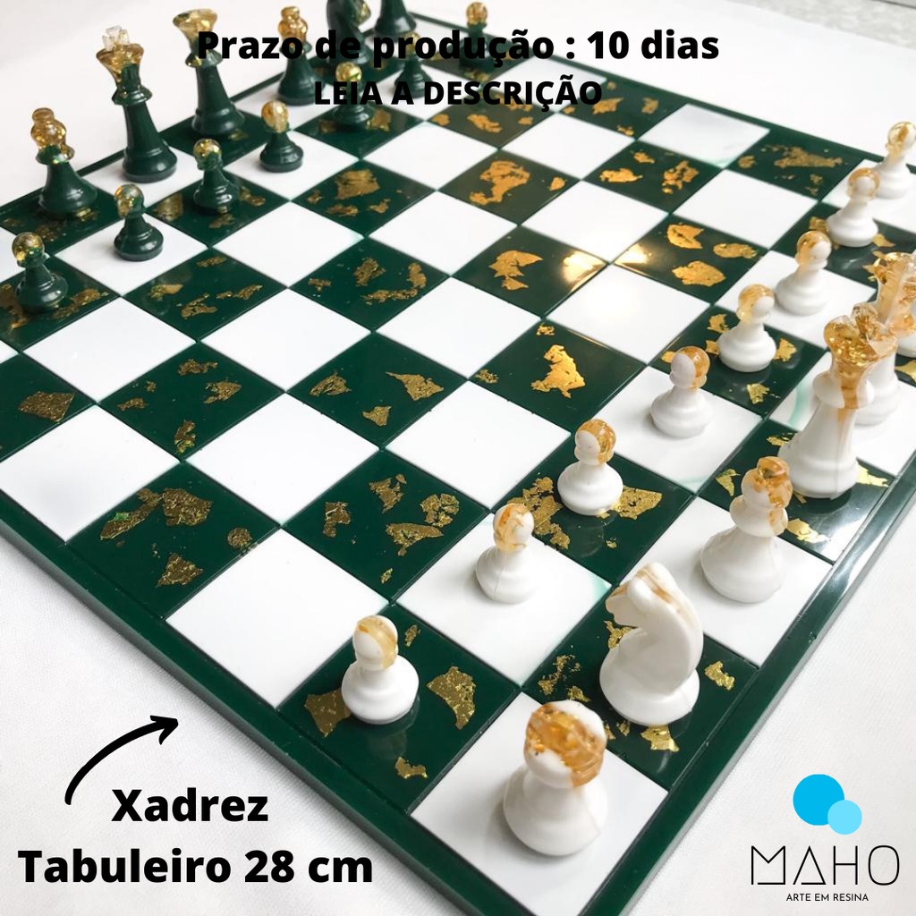 Jogo de Xadrez Personalizado Tabuleiro xadrez tam.G 28x28 | Shopee Brasil