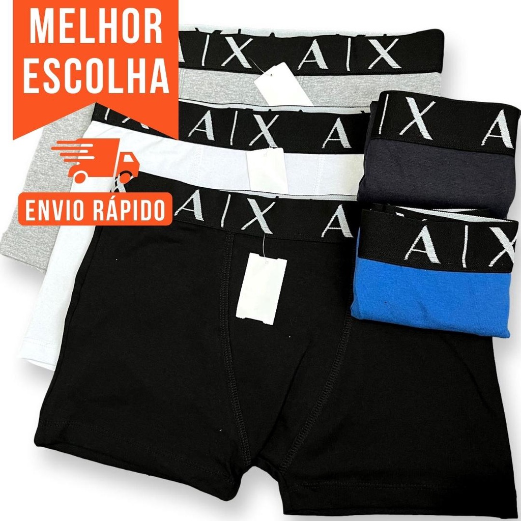 Kit 3 Cuecas Boxer Masculino Armani Algodão Confortãvel Envio Imediato ...