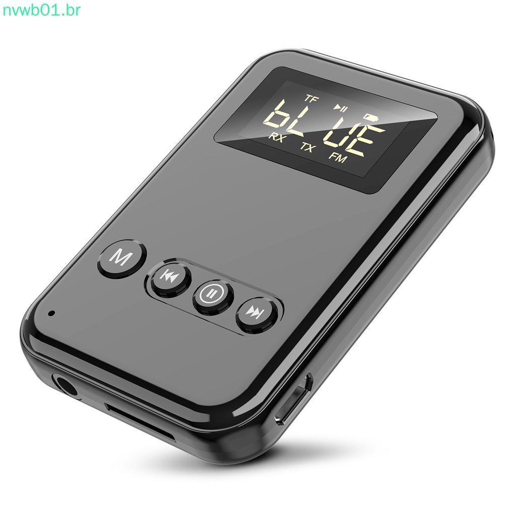 Transmissor Receptor De Áudio Sem Fio Bluetooth 5.0 Adaptador Display ...