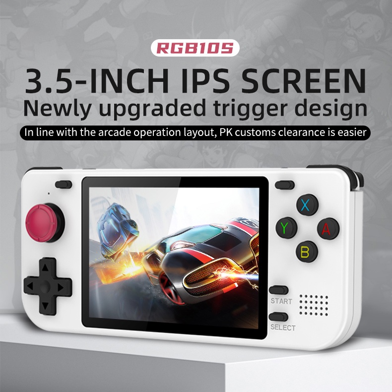 Console De Jogos De 2022 RGB10S Retrô Portátil IPS Tela Grande RK3326 ...