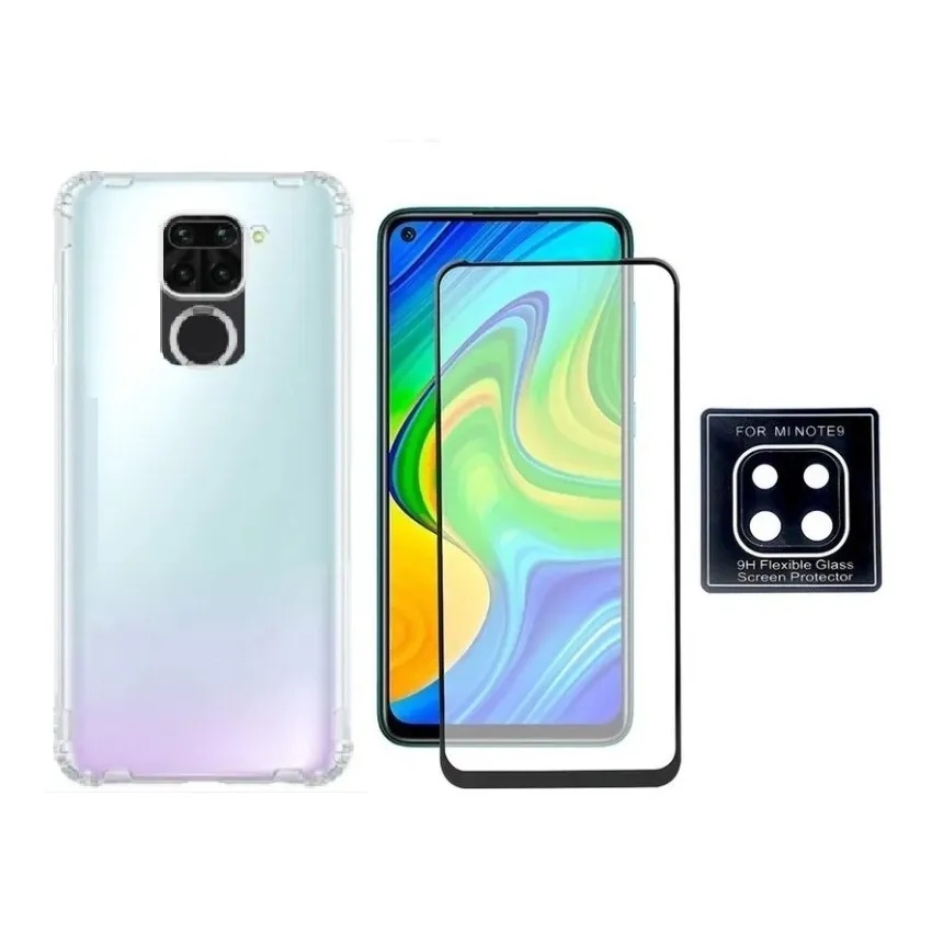 Kit Pelicula Vidro 3d 9d Xiaomi Note 9 9s 9 Pro 9t Capa Case Capinha