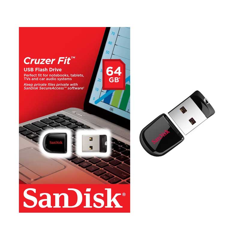 Pen Drive 64GB SanDisk - Cruzer Fit Z33 | Shopee Brasil