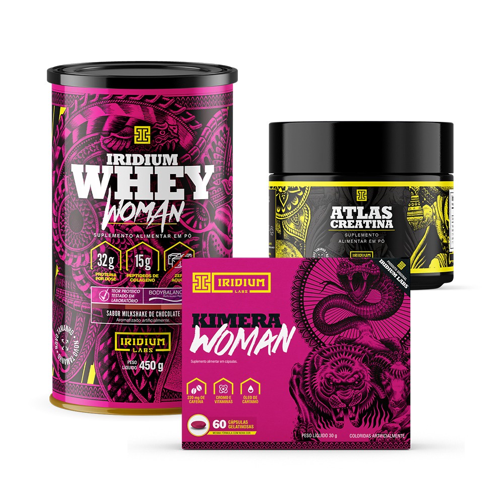 Whey Protein Woman 450g + Creatina 90g + Kimera Woman - Iridium Labs ...