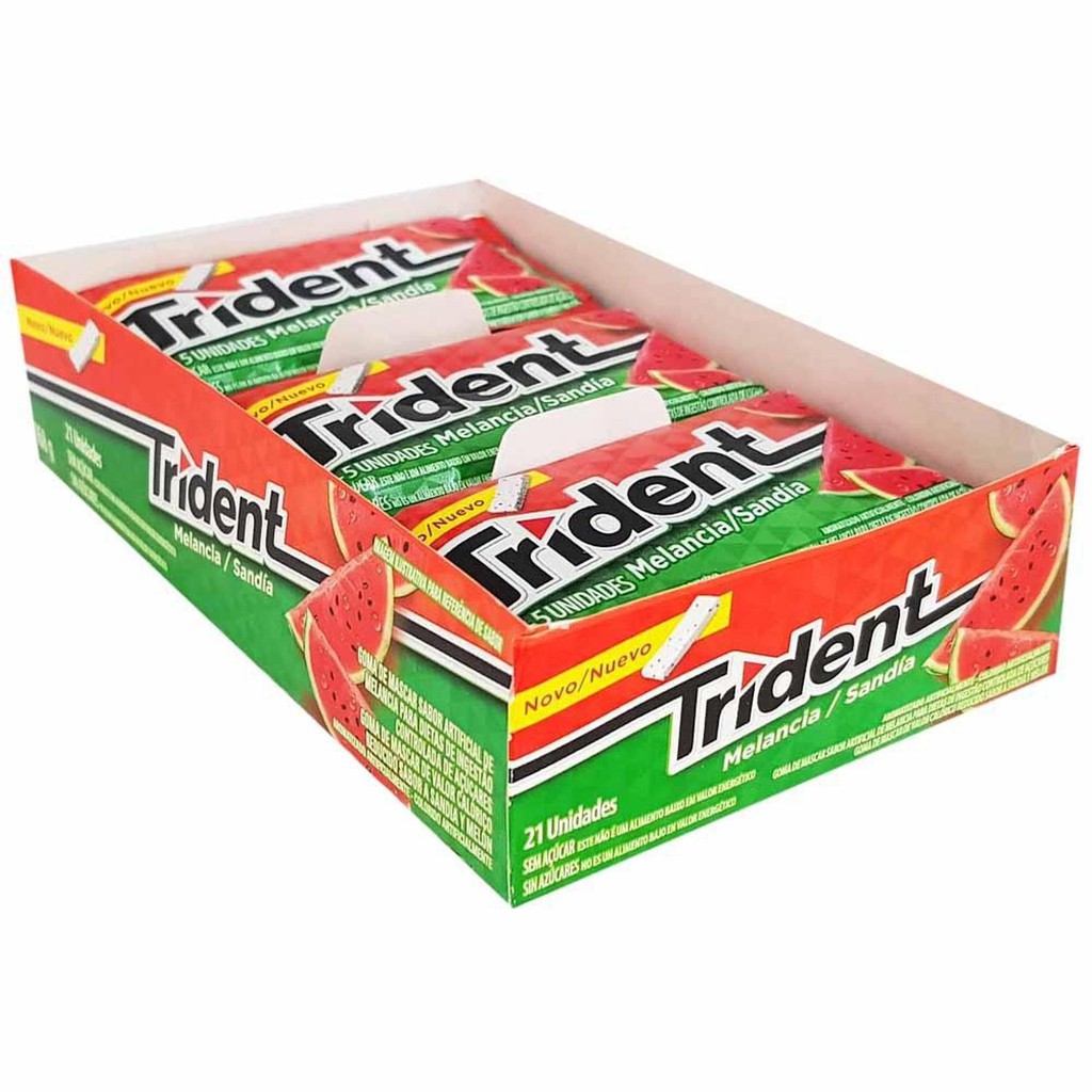 Chiclete Trident Melancia Caixa com 21 Unidades | Shopee Brasil
