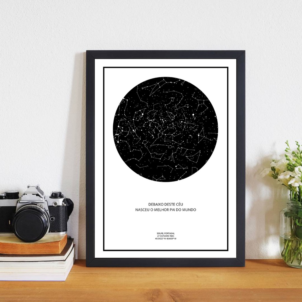 Mapa das estrelas / mapa do céu / constelação / arte impressa | Shopee ...