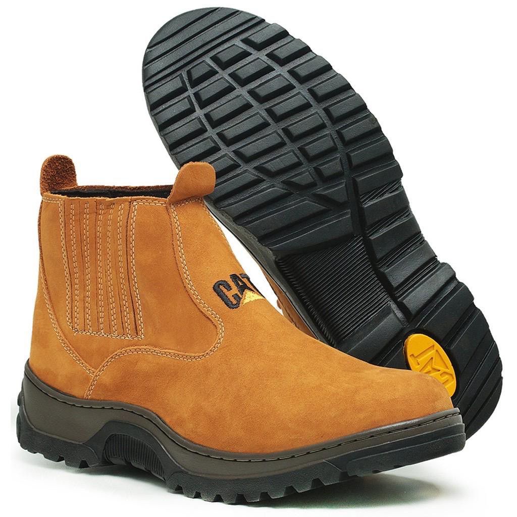 Bota Butina CAT Caterpilllar Masculina Em Couro Legitimo | Shopee Brasil
