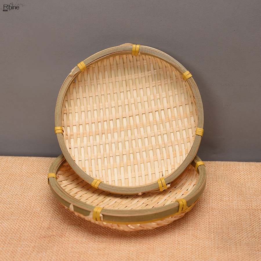 Cesta De Bambu Redonda Feita À Mão Para Frutas E Vegetais (13/20cm ...