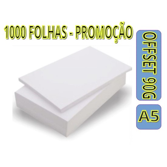 Papel Sulfite Offset 90g A5 - 1000 Folhas | Shopee Brasil