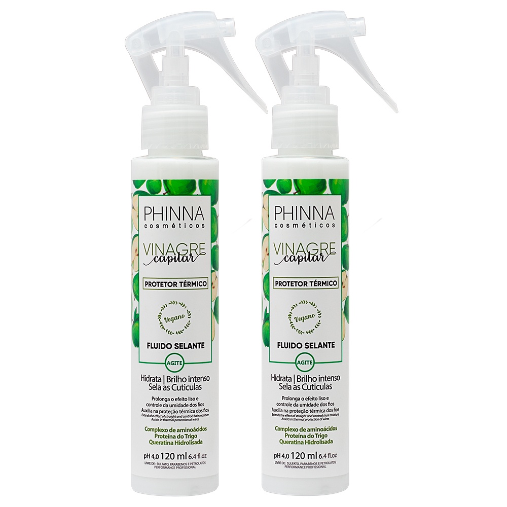 Phinna Vinagre Capilar Fluido Selante 120ml - 02 Unidades | Shopee Brasil