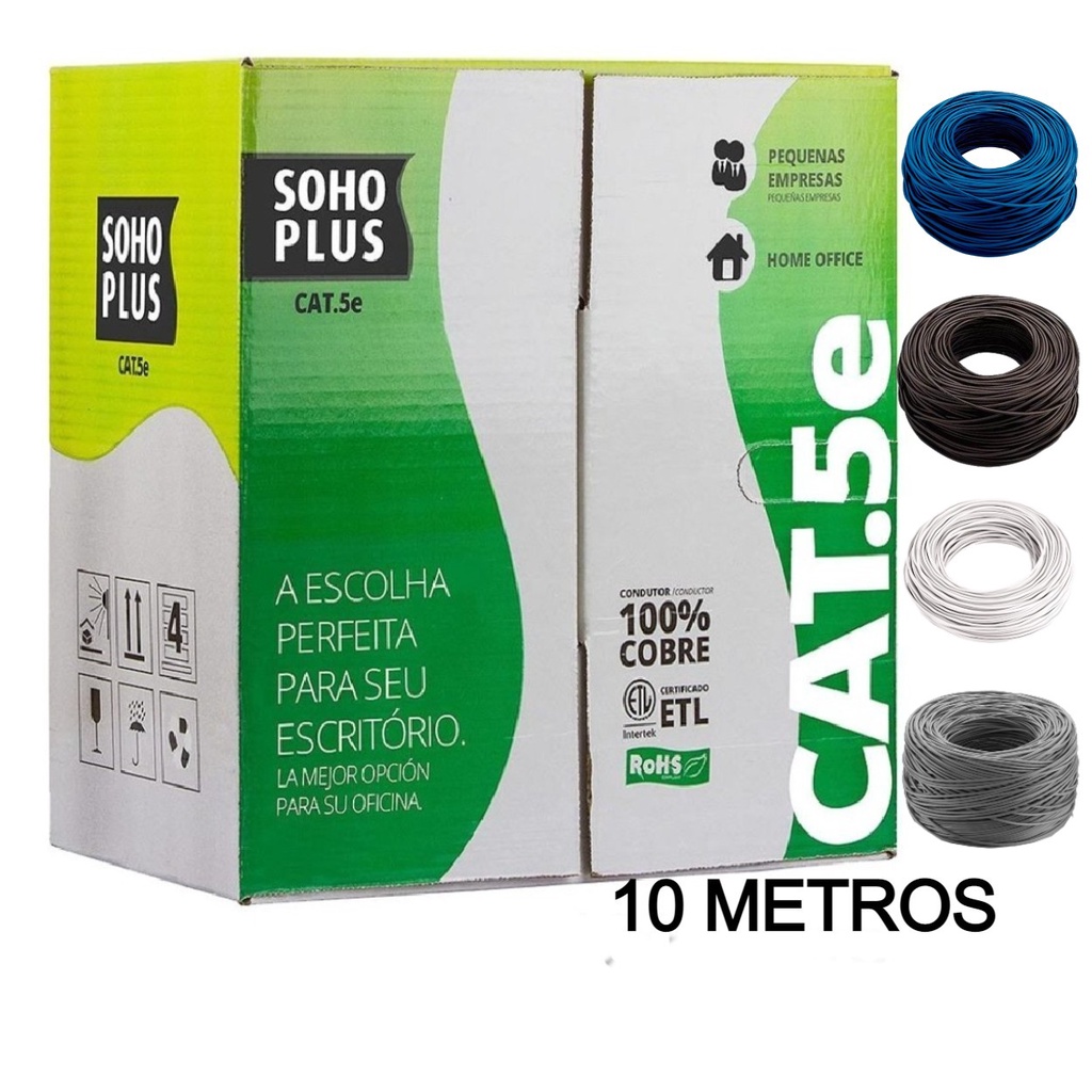 10 Metros de Cabo Rede Lan Utp Cat5e Furukawa SohoPlus U/UTP | Shopee Brasil
