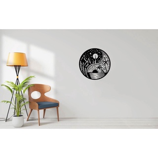 Quadro Sol e Lua REDONDO 29x29 Decorativo Vazado MDF 3mm | Shopee Brasil
