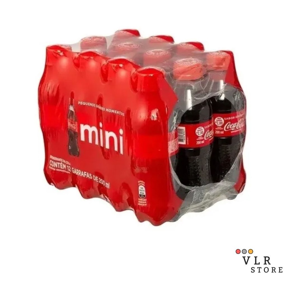 Fardo Mini Coca-Cola 12 unidade 200 ML Tradicional e Zero | Shopee Brasil