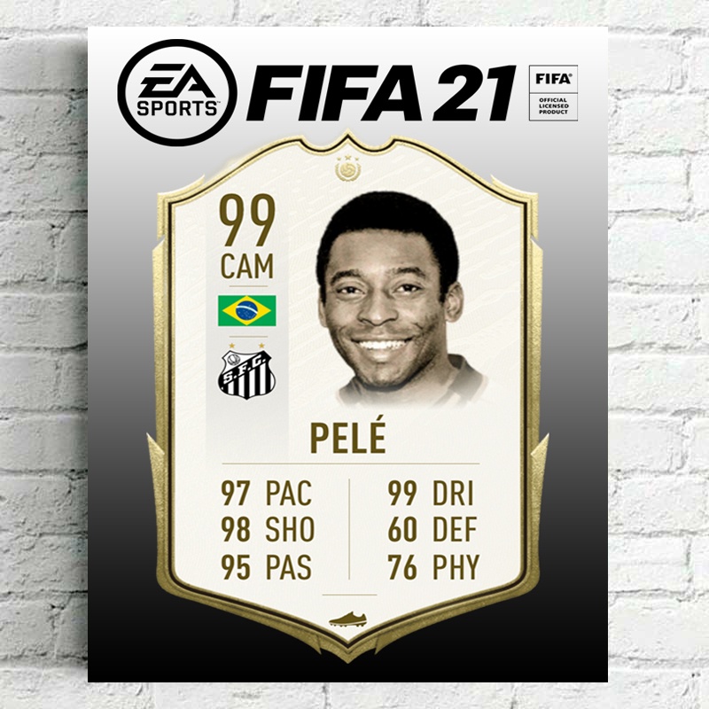 Quadro Placa Decorativa Pelé FIFA Legends Card - Futebol - Escorrega o ...