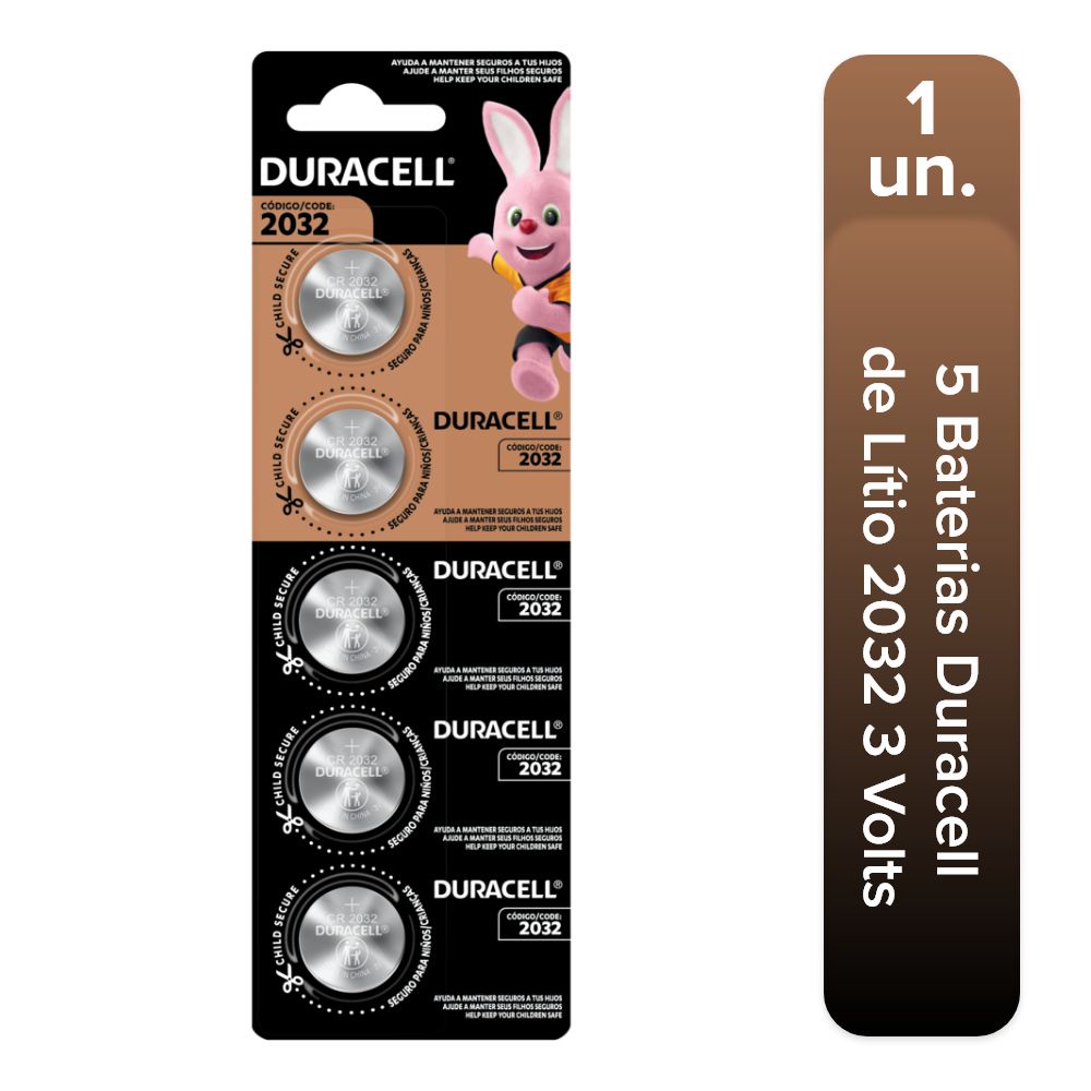 Pilha Bateria Duracell 2032 3 Volts Moeda Pilhas Botão Redonda com 5 ...