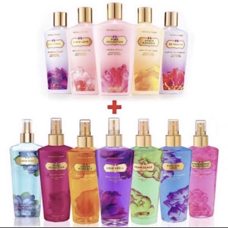 KIT Body splash + hidratante Victoria’S 250ml - Escorrega o Preço