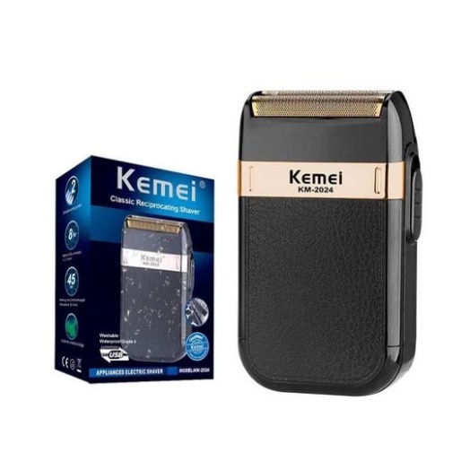 Maquina Shaver Kemei KM-2024 Barbeador Acabamento Bivolt Profissional Sem Fio Recarregavel ...