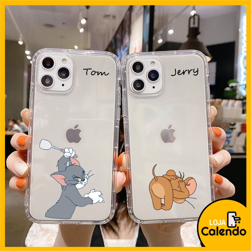 Capinha de Proteção Transparente com Desenho do Gato Tom e Rato Jerry ...